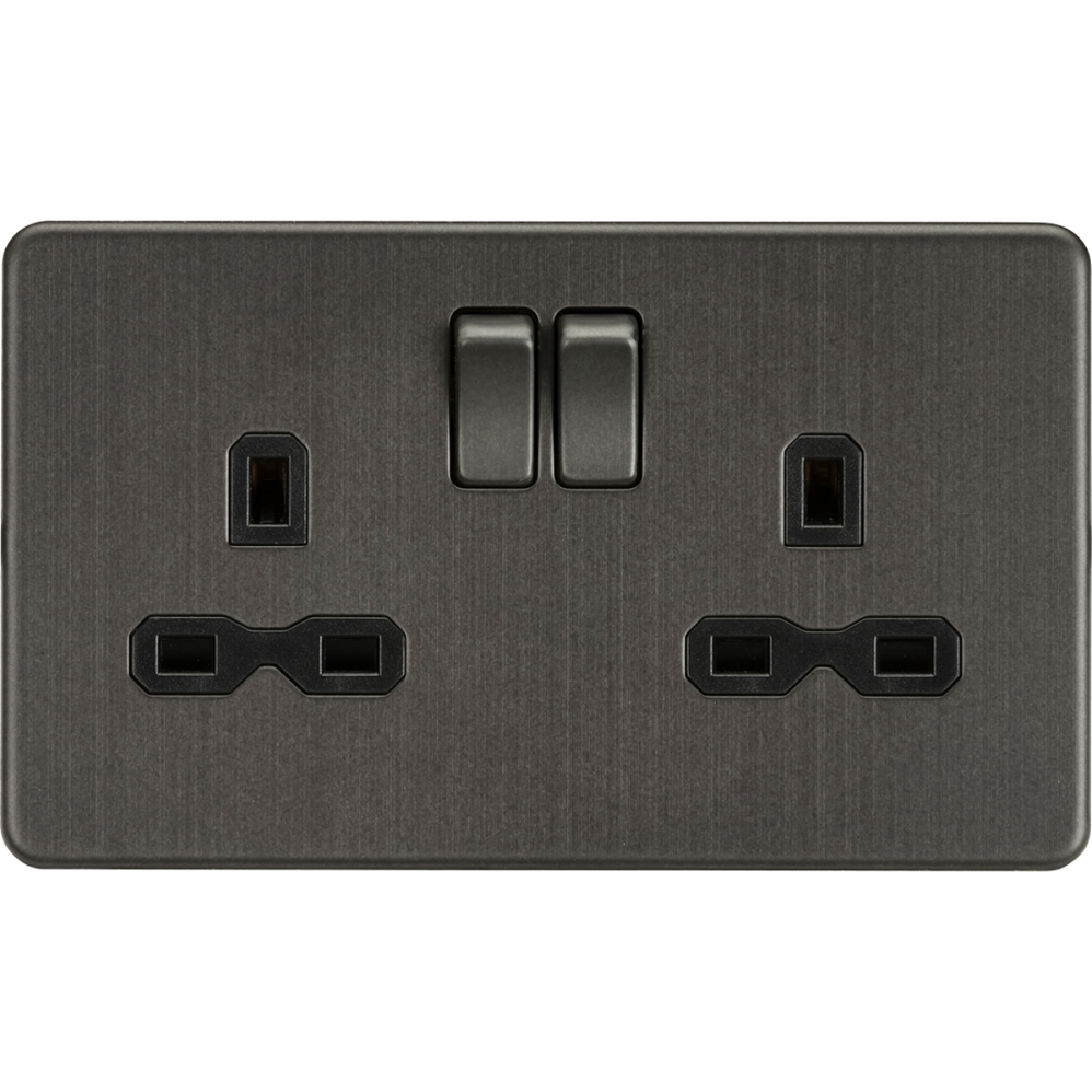 Knightsbridge Screwless Smoked Bronze Switches & Sockets | RS ...