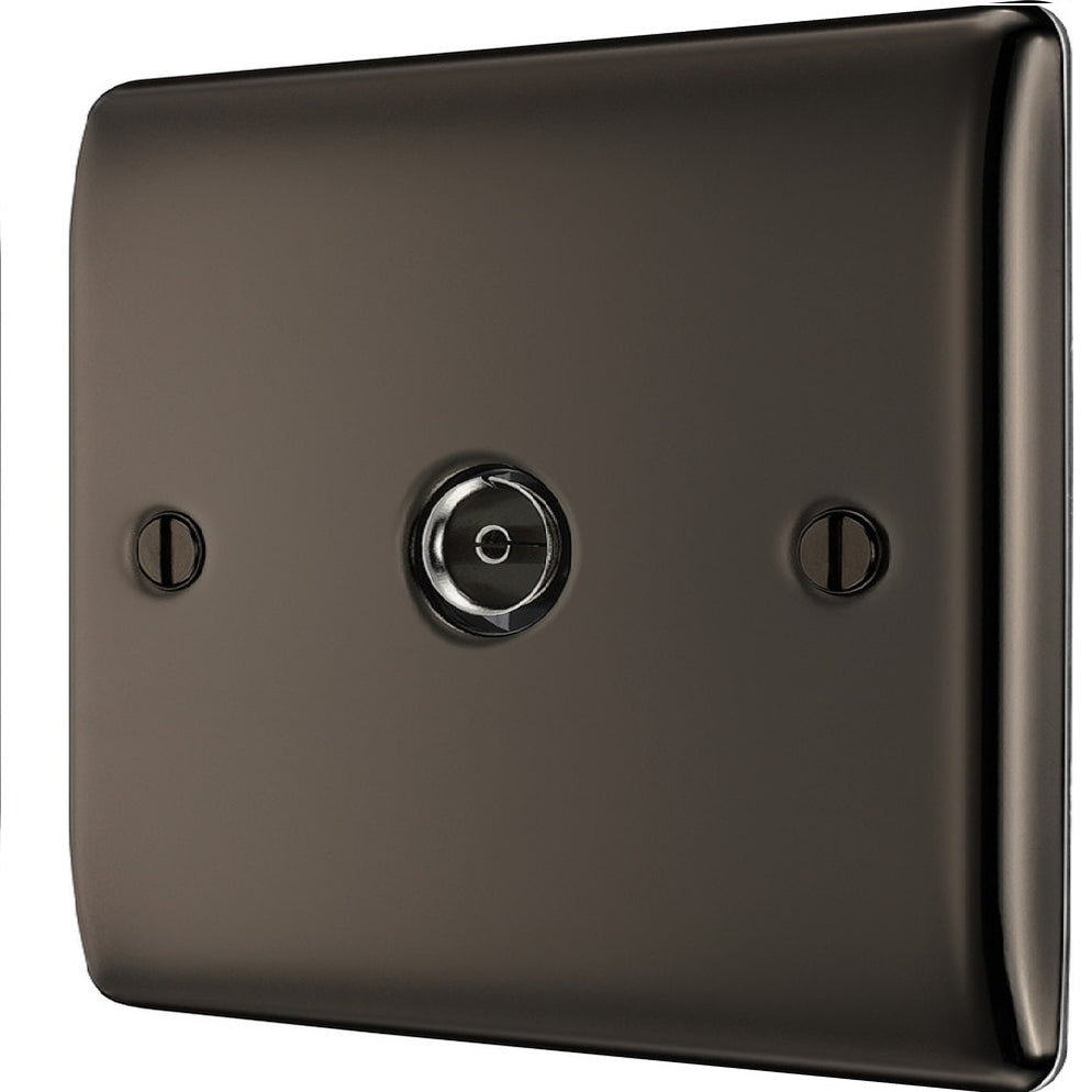 BG Nexus Metal Black Nickel Co-axial Socket NBN60 | RS Electrical Supplies