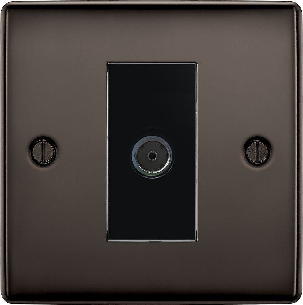 BG Nexus Metal Black Nickel Co-axial Socket NBN60B | RS Electrical Supplies