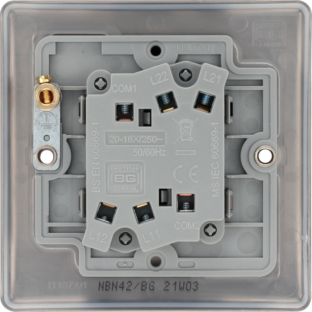 BG Nexus Metal Black Nickel 2G 2W Light Switch NBN42 | RS Electrical ...