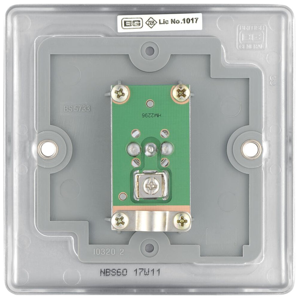 BG Nexus Metal Brushed Steel Co-axial Socket NBS60 | RS Electrical Supplies