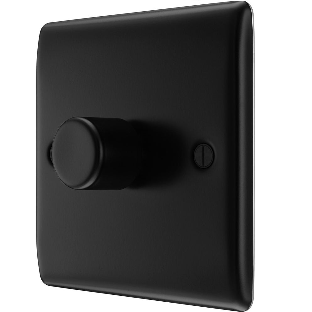 BG Nexus Metal Matt Black 1G Dimmer Switch NFB81 | RS Electrical Supplies