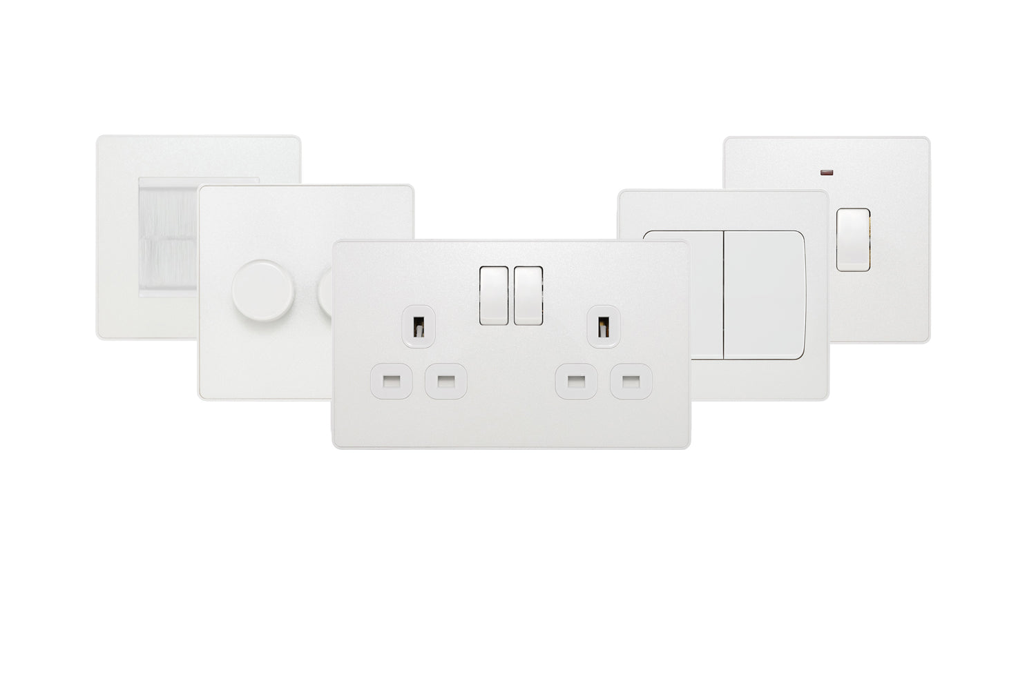 BG Evolve Pearl White 45A Cooker Switch with double pole switch and LED ...