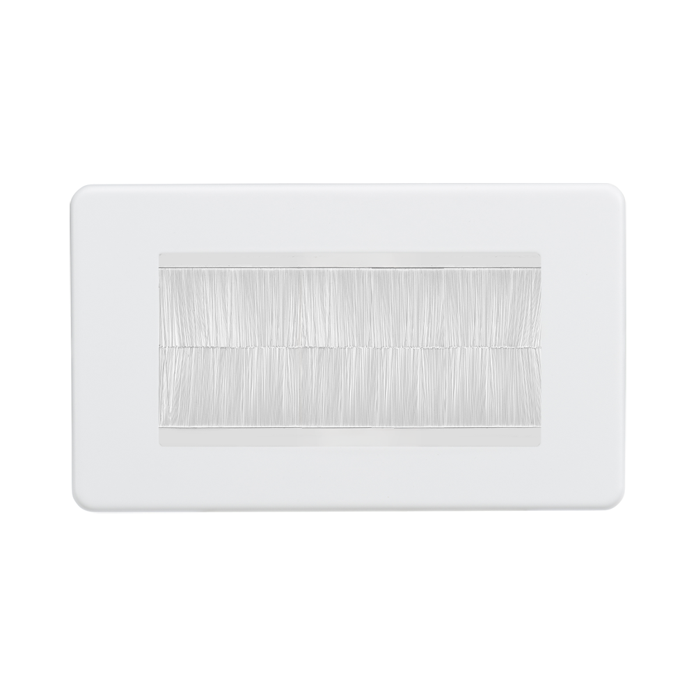 Knightsbridge Screwless Matt White 4G Cable Brush Outlet SF4GMWBRW | RS ...