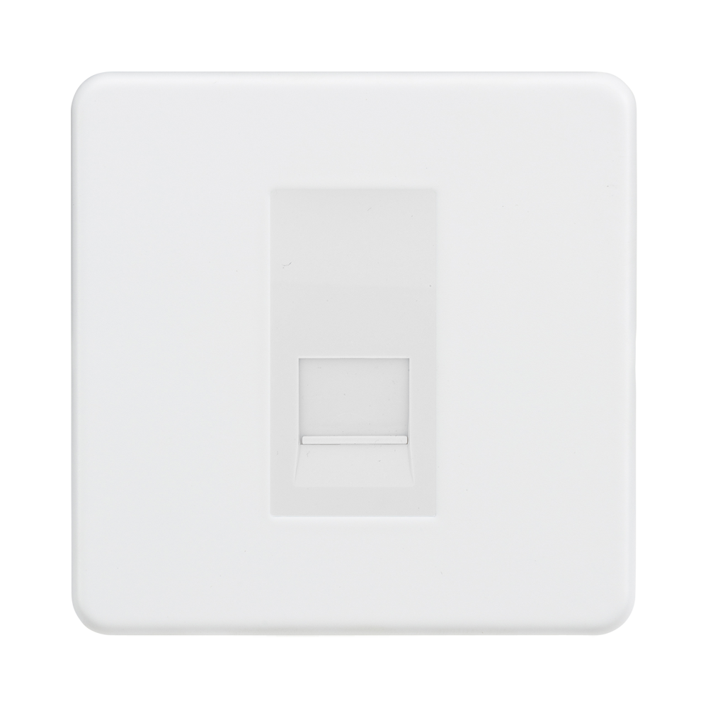 Knightsbridge Screwless Matt White Slave Telephone Socket SF7400MMW ...