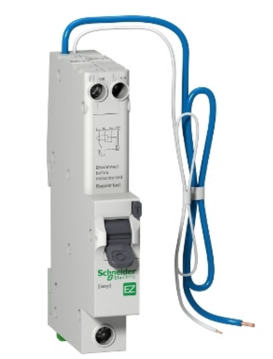 Schneider Electric EZ9D16816 RCBO, 16A Current Rating, 1P+N Poles, Typ ...
