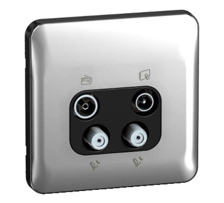Schneider Lisse Deco Polished Chrome TV/FM/SAT Socket GGBL7074BPCS — RS ...