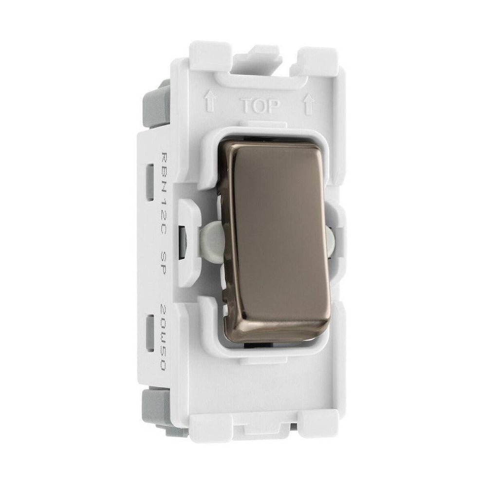 BG Black Nickel 20A 2 Way Single Pole Centre Off Grid Switch RBN12C ...