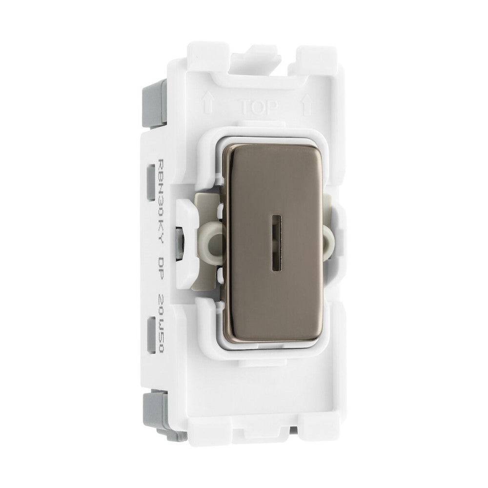 BG Black Nickel 20A Double Pole Grid Key Switch RBN30KY | RS Electrical ...