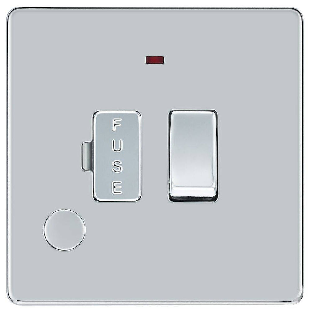 BG Nexus Screwless Polished Chrome 13A Switched Spur with Neon & Flex ...