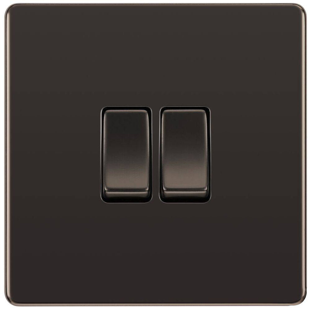 BG Nexus Screwless Black Nickel 2G 2W Light Switch FBN42 | RS ...