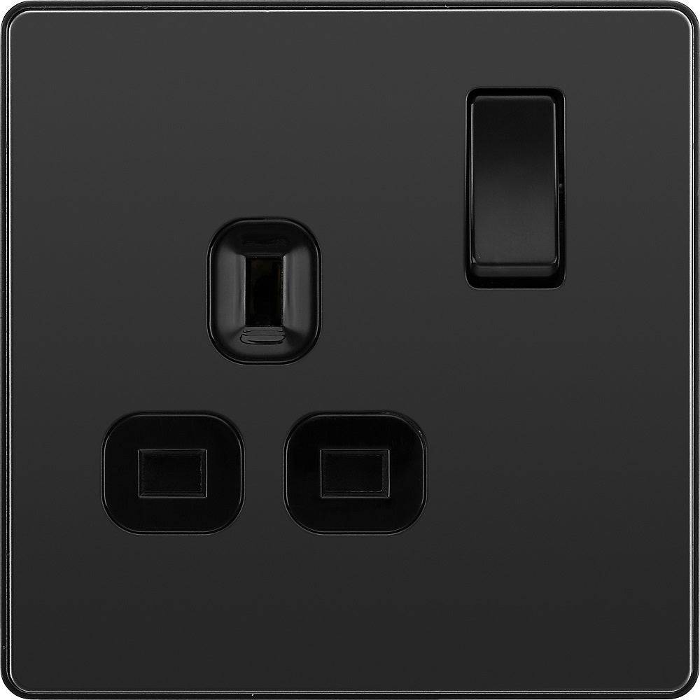 BG Evolve Black Chrome 13A Single Socket PCDBC21B | RS Electrical Supplies