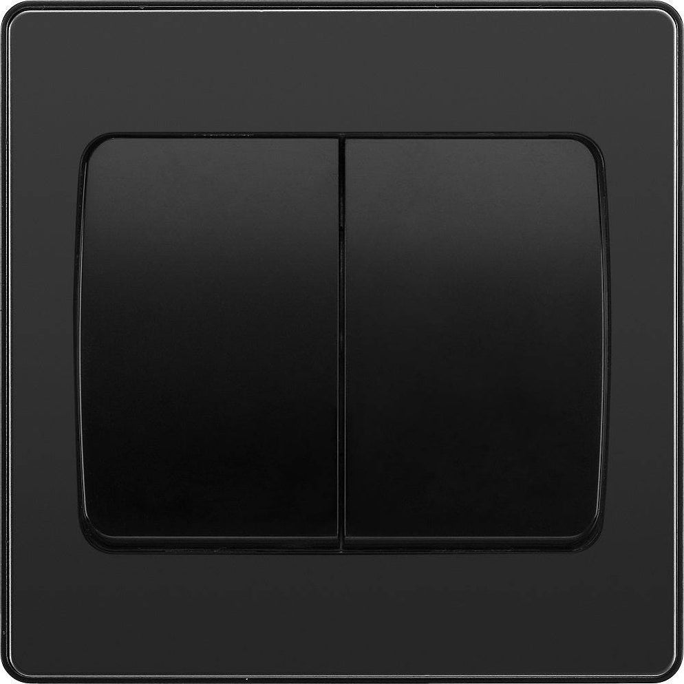 BG Evolve Black Chrome 2G 2W Wide Rocker Light Switch PCDBC42WB | RS ...