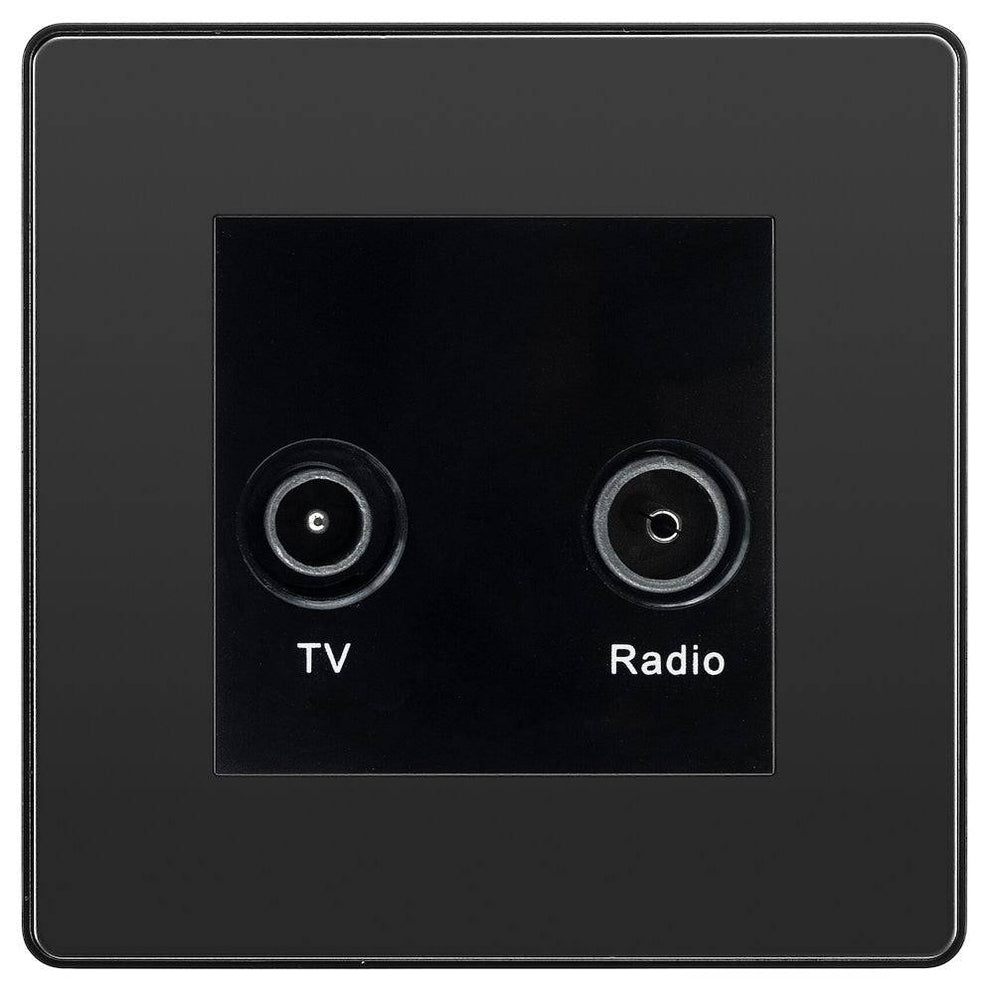 BG Evolve Black Chrome TV & FM Socket PCDBCTVFMB | RS Electrical Supplies