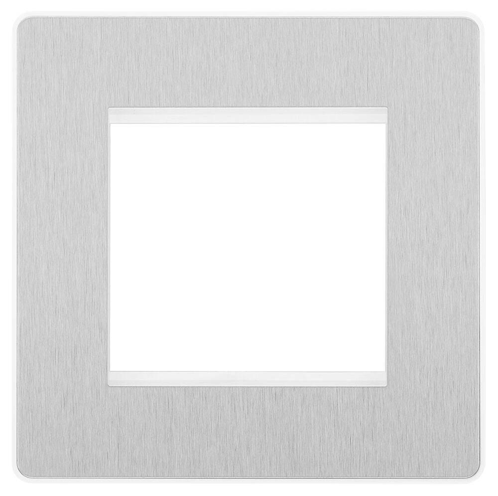 BG Evolve Brushed Steel 2G Euro Module Plate PCDBSEMS2W | RS Electrical ...