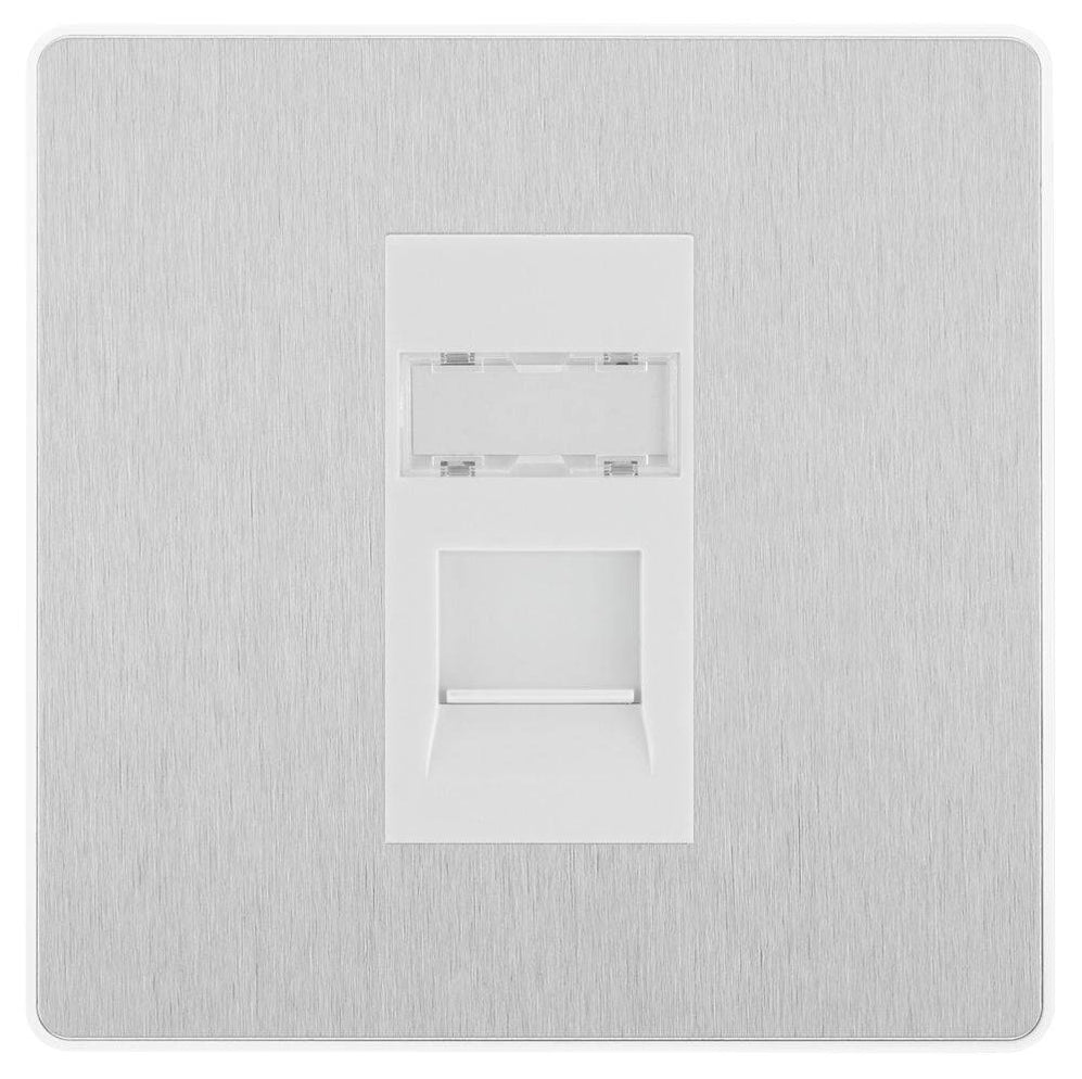 BG Evolve Brushed Steel RJ45 Cat6 Data Outlet PCDBSRJ4516W | RS ...