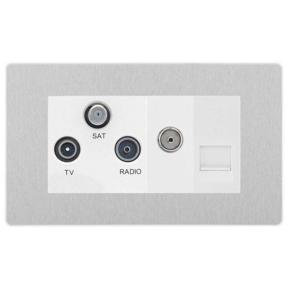BG Evolve Brushed Steel TV/FM/SAT Combination TV Socket PCDBSTRI2W | RS ...