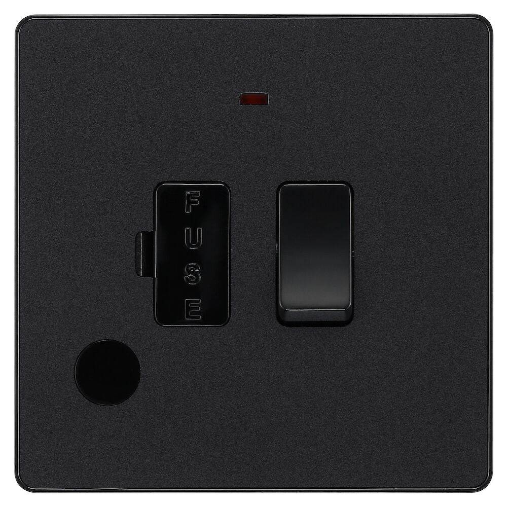 BG Evolve Matt Black 13A Switched Spur with LED and Flex Outlet ...