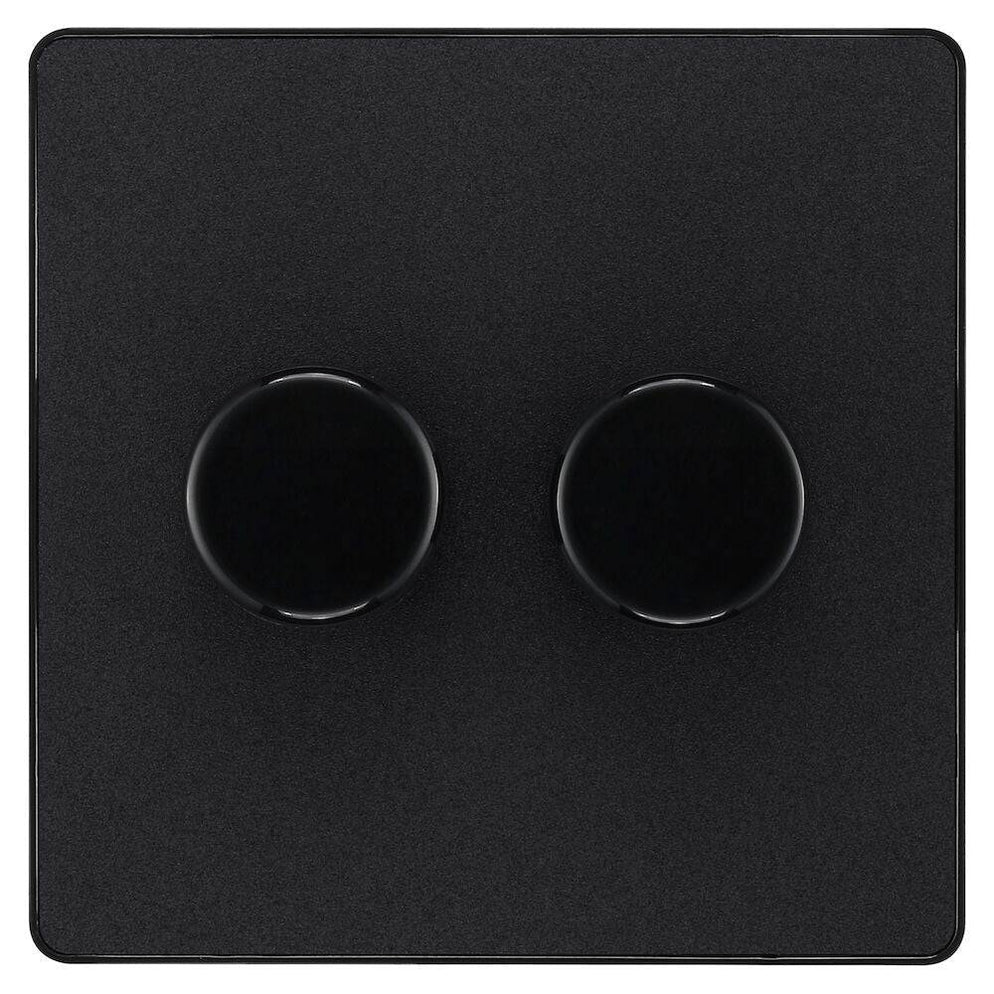 BG Evolve Matt Black 2G Dimmer Switch PCDMB82B | RS Electrical Supplies