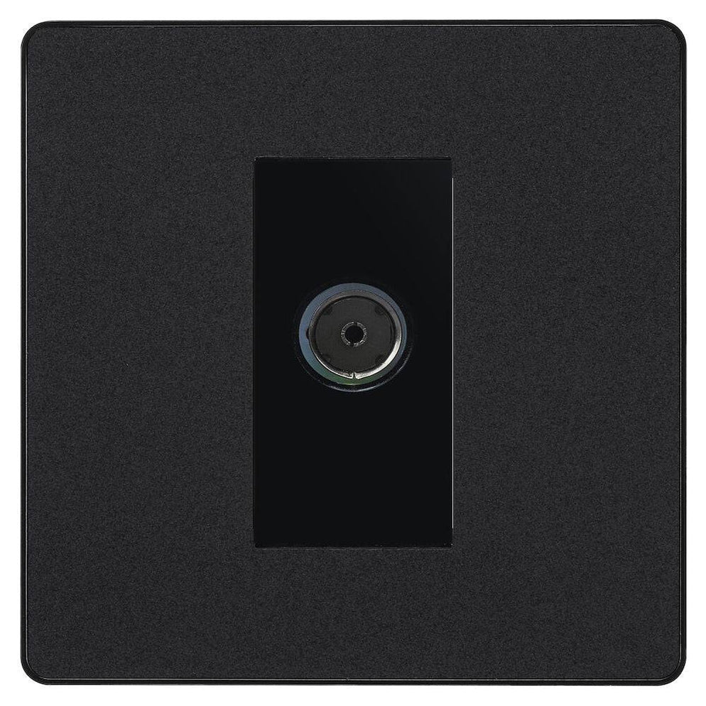 BG Evolve Matt Black Co-axial Socket PCDMB60B | RS Electrical Supplies