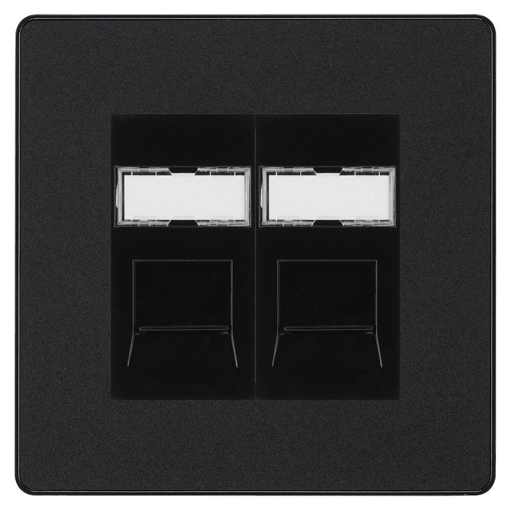 BG Evolve Matt Black Double RJ45 Cat5E Data Outlet PCDMBRJ452B | RS ...