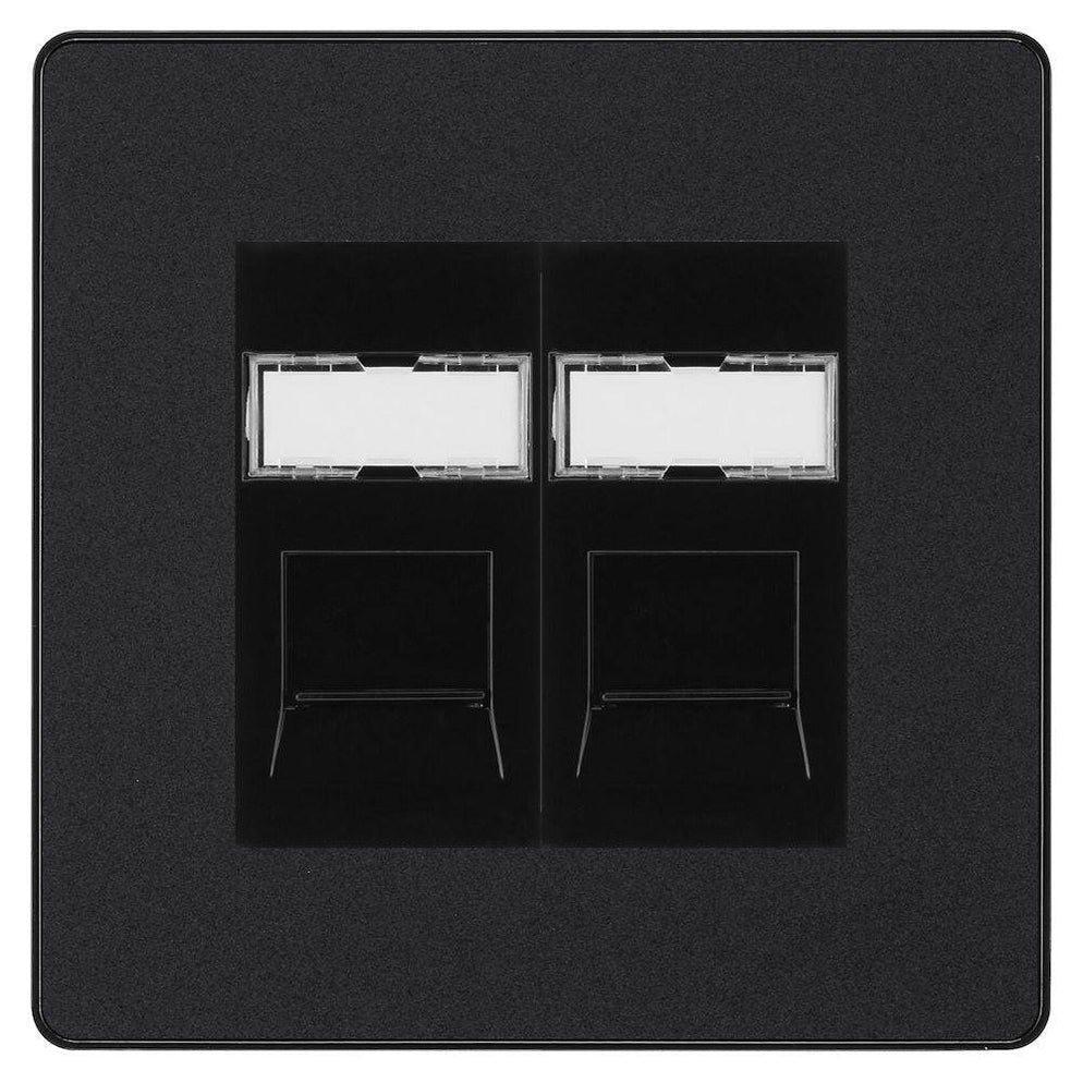 BG Evolve Matt Black Double RJ45 Cat5E Data Outlet PCDMBRJ452B | RS ...