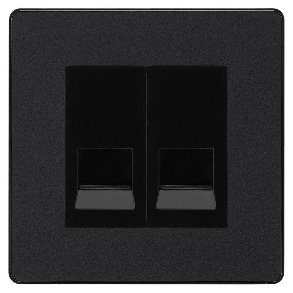 BG Evolve Matt Black Double Secondary Telephone Socket PCDMBBTS2B | RS ...
