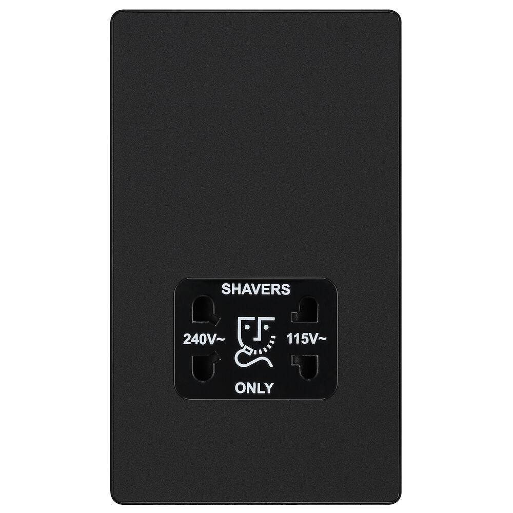 BG Evolve Matt Black Dual Voltage Shaver Socket PCDMB20B | RS ...