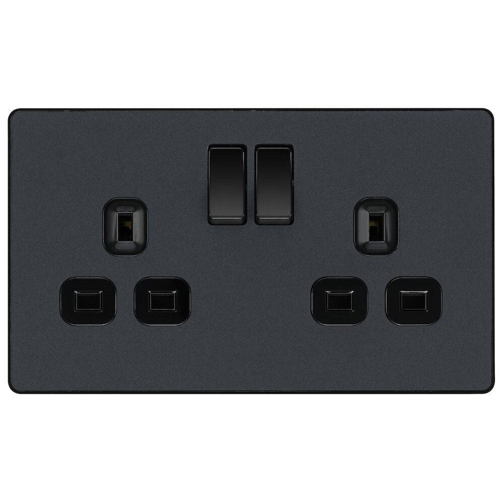 BG Evolve Matt Grey 13A Double Socket PCDMG22B | RS Electrical Supplies