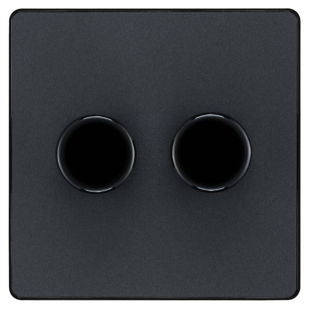 BG Evolve Matt Grey 2G Dimmer Switch PCDMG82B | RS Electrical Supplies