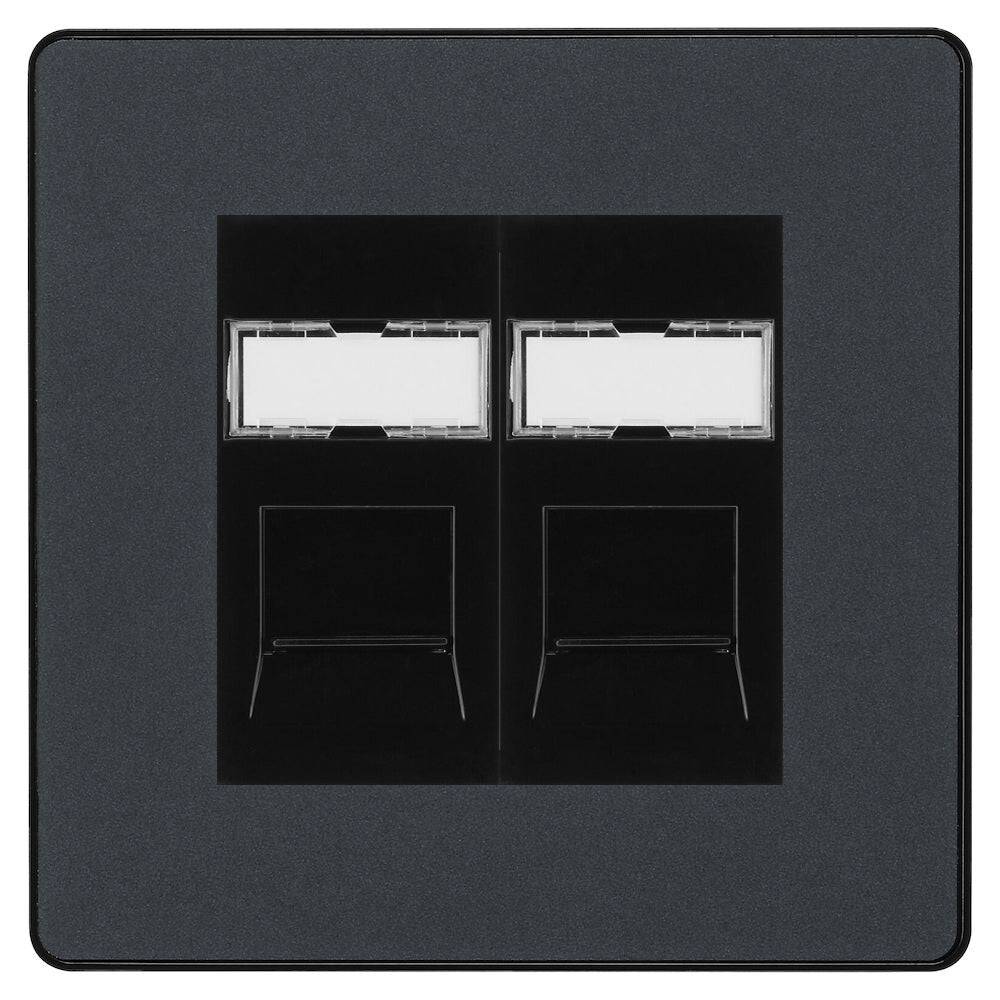 BG Evolve Matt Grey Double RJ45 Cat6 Data Outlet PCDMGRJ4526B | RS ...