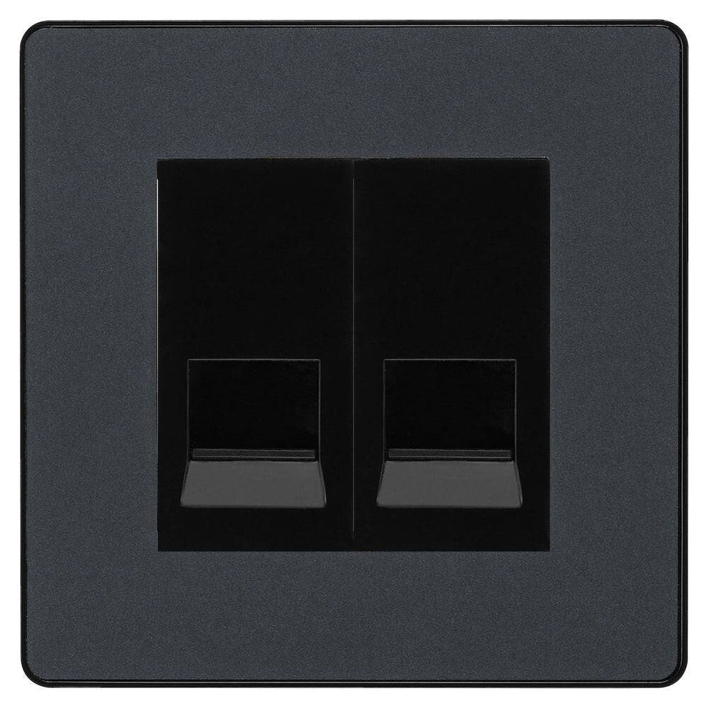 BG Evolve Matt Grey Double Secondary Telephone Socket PCDMGBTS2B | RS ...