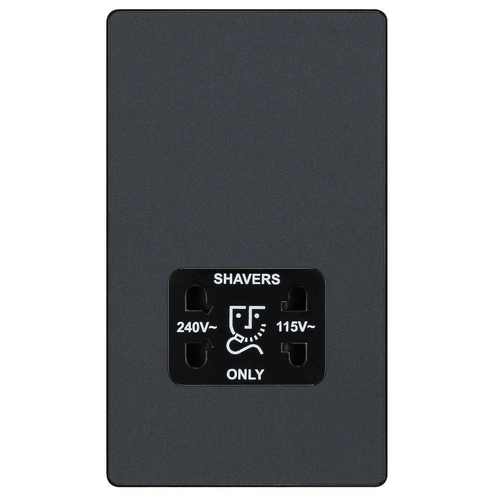 BG Evolve Matt Grey Dual Voltage Shaver Socket PCDMG20B | RS Electrical ...