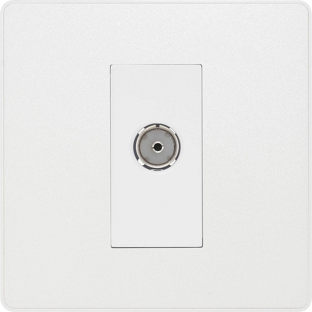 BG Evolve Pearl White Co-axial Socket PCDCL60W | RS Electrical Supplies