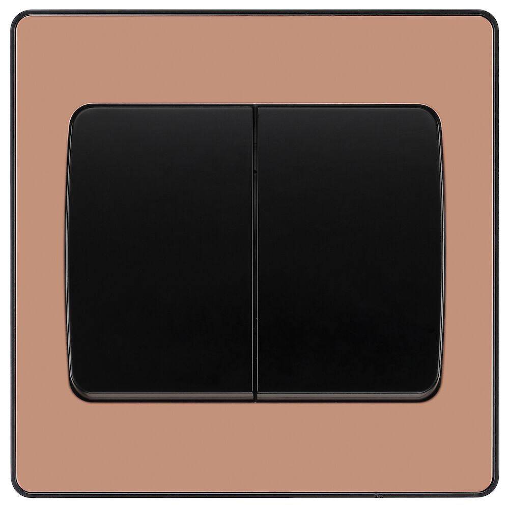 BG Evolve Polished Copper 2G 2 Way Wide Rocker Light Switch PCDCP42WB ...