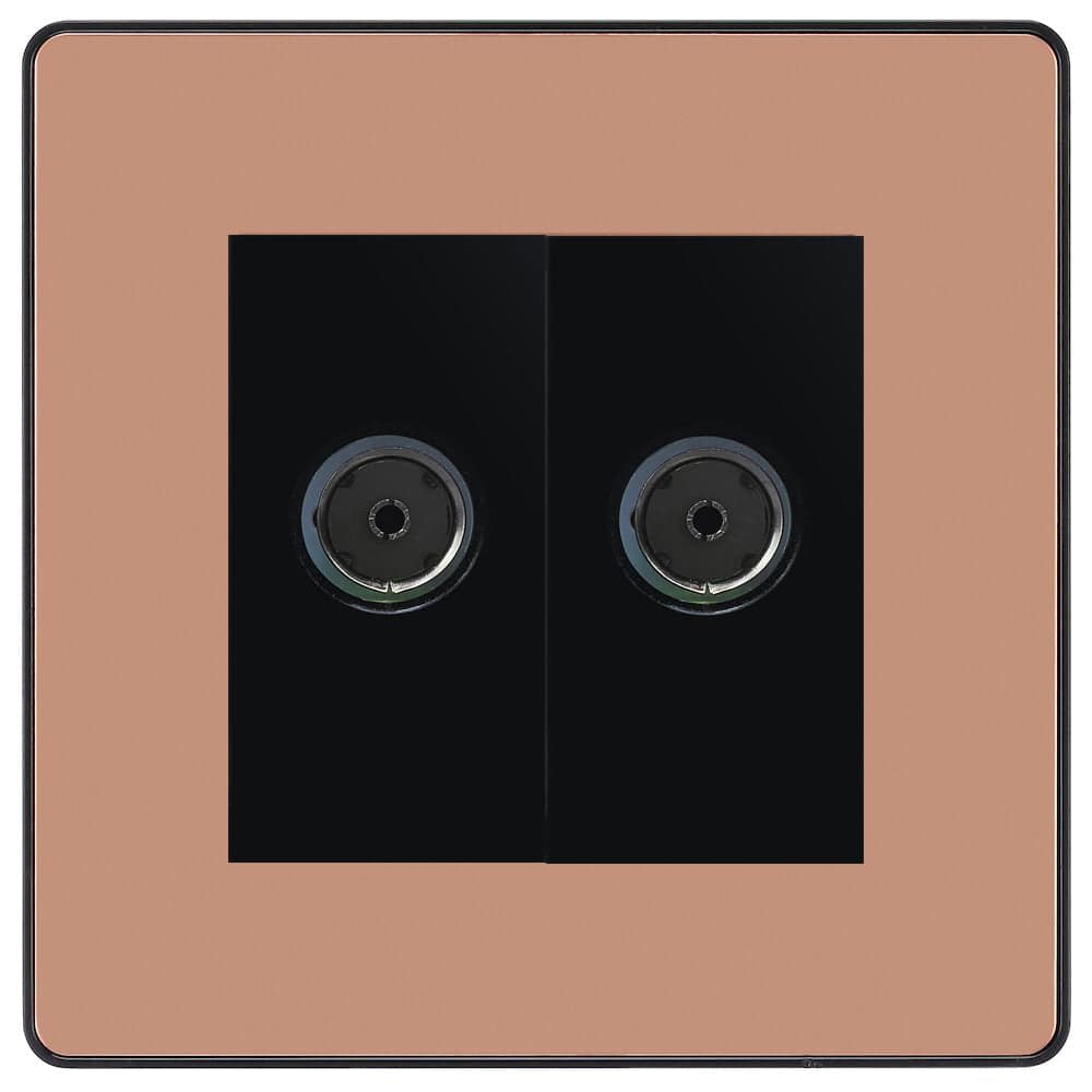 BG Evolve Polished Copper Double Co-Axial Socket PCDCP602B | RS ...