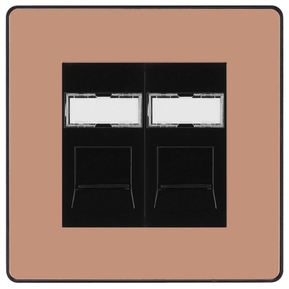 BG Evolve Polished Copper Double RJ45 Cat5E Data Outlet PCDCPRJ452B ...