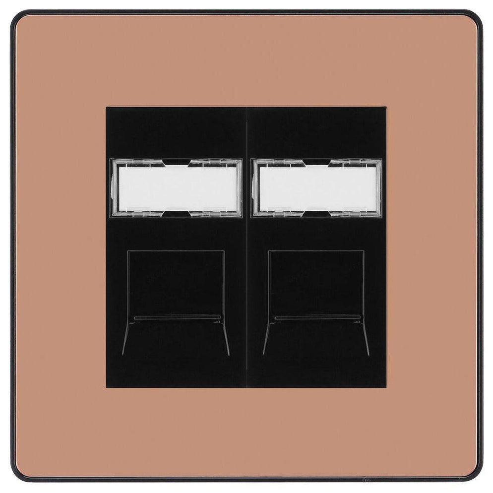 BG Evolve Polished Copper Double RJ45 Cat5E Data Outlet PCDCPRJ452B ...