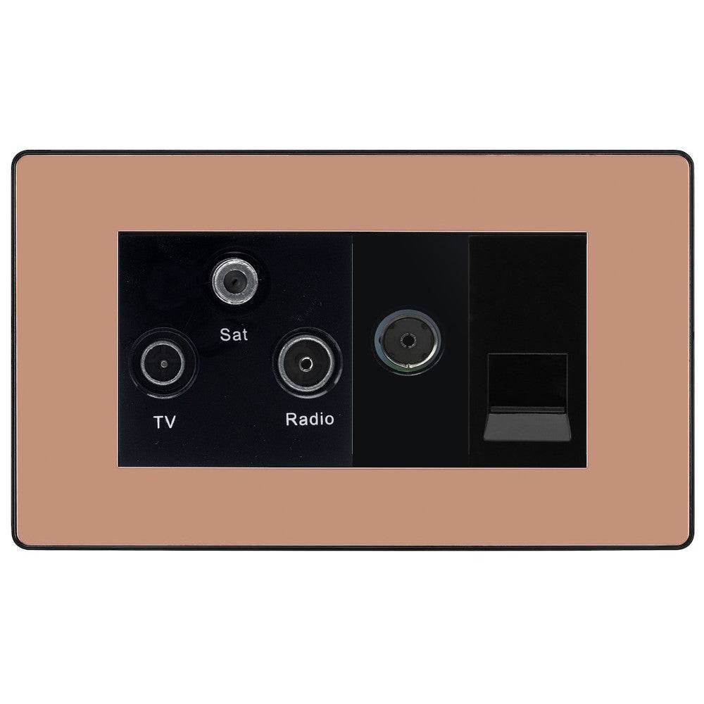 BG Evolve Polished Copper TV/FM/SAT Combination Socket PCDCPTRI2B | RS ...