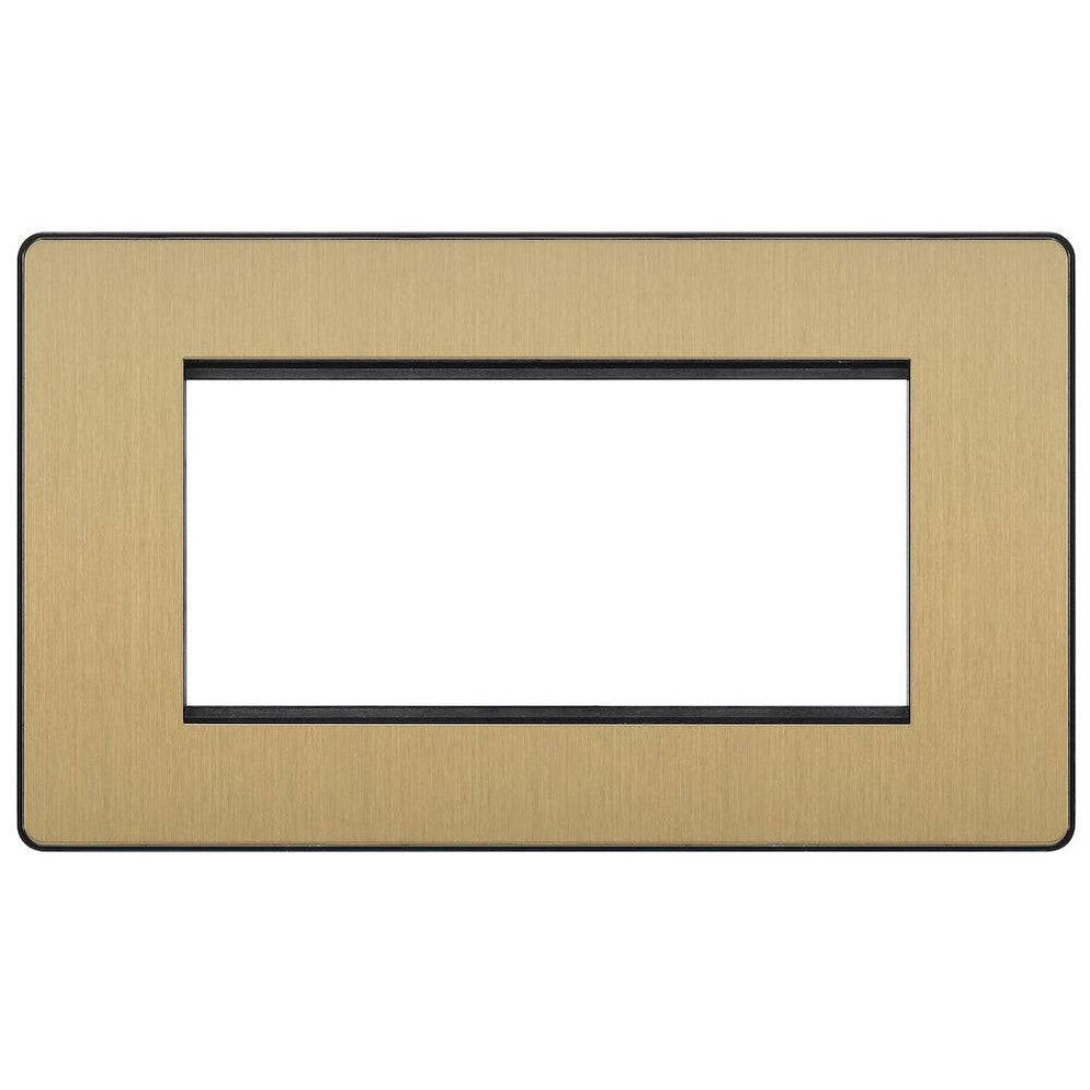 BG Evolve Satin Brass 4G Euro Module Plate PCDSBEMR4B | RS Electrical ...