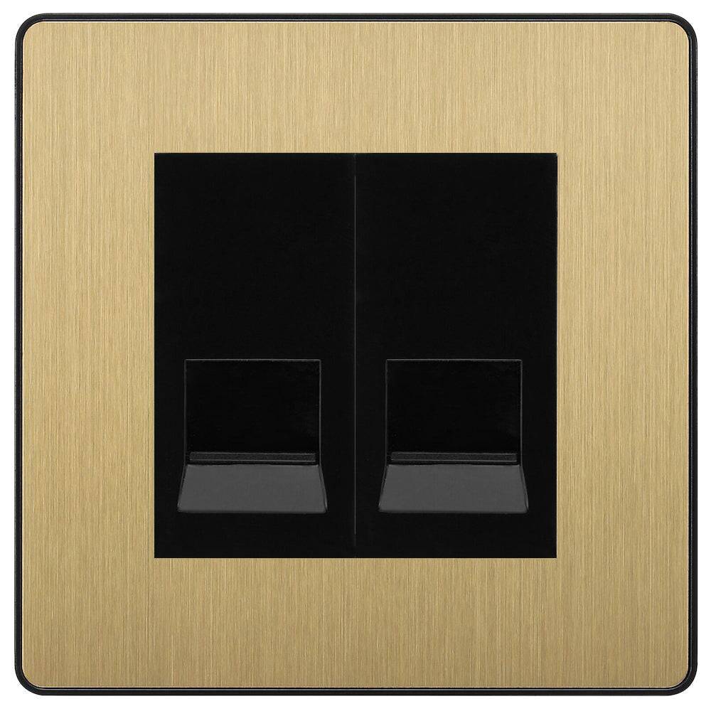 BG Evolve Satin Brass Double Secondary Telephone Socket PCDSBBTS2B | RS ...