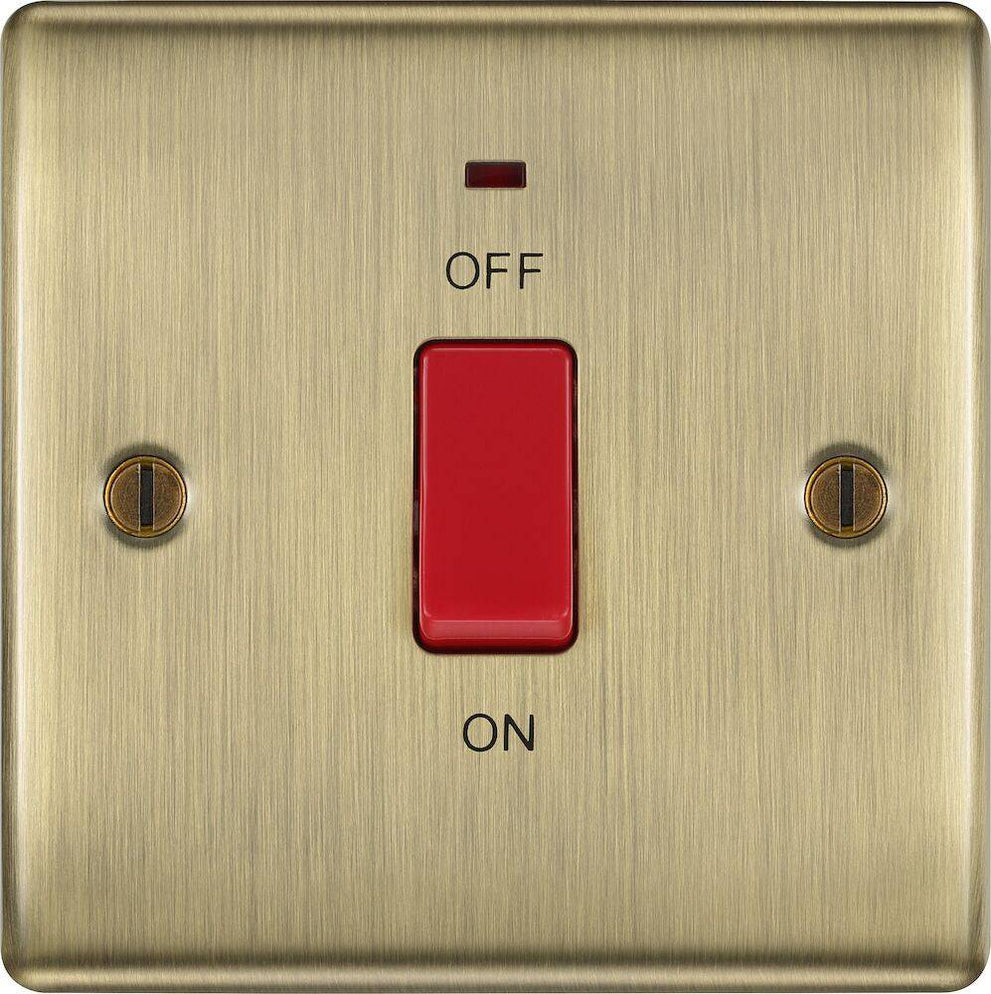 BG Nexus Metal Antique Brass 45A Cooker Switch with Double Pole Switch ...