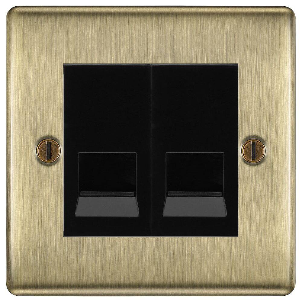 BG Nexus Metal Antique Brass Double Master Telephone Socket NABBTM2B ...
