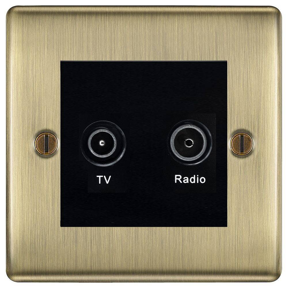 BG Nexus Metal Antique Brass TV & FM Socket NAB66B | RS Electrical Supplies