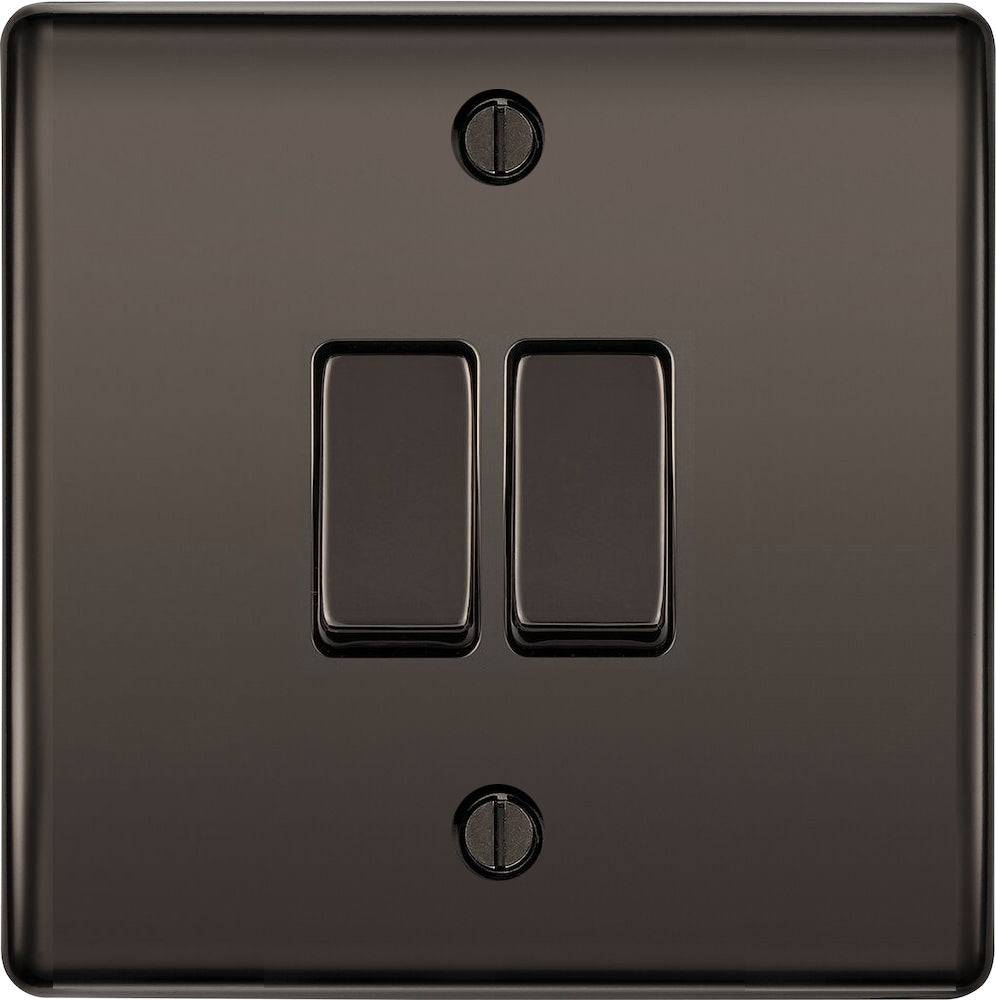 BG Nexus Metal Black Nickel 2G Intermediate Light Switch NBN2GINT | RS ...