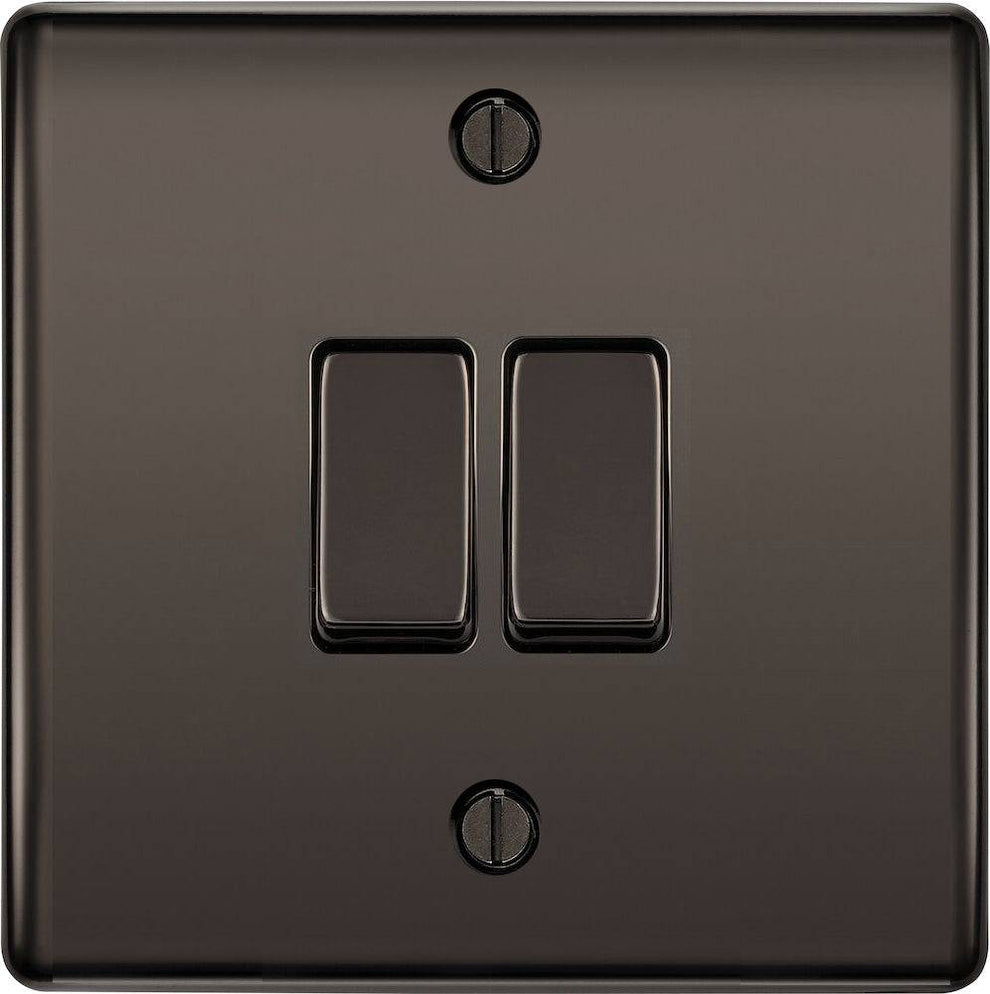 BG Nexus Metal Black Nickel 2G Intermediate Light Switch NBN2GINT | RS ...