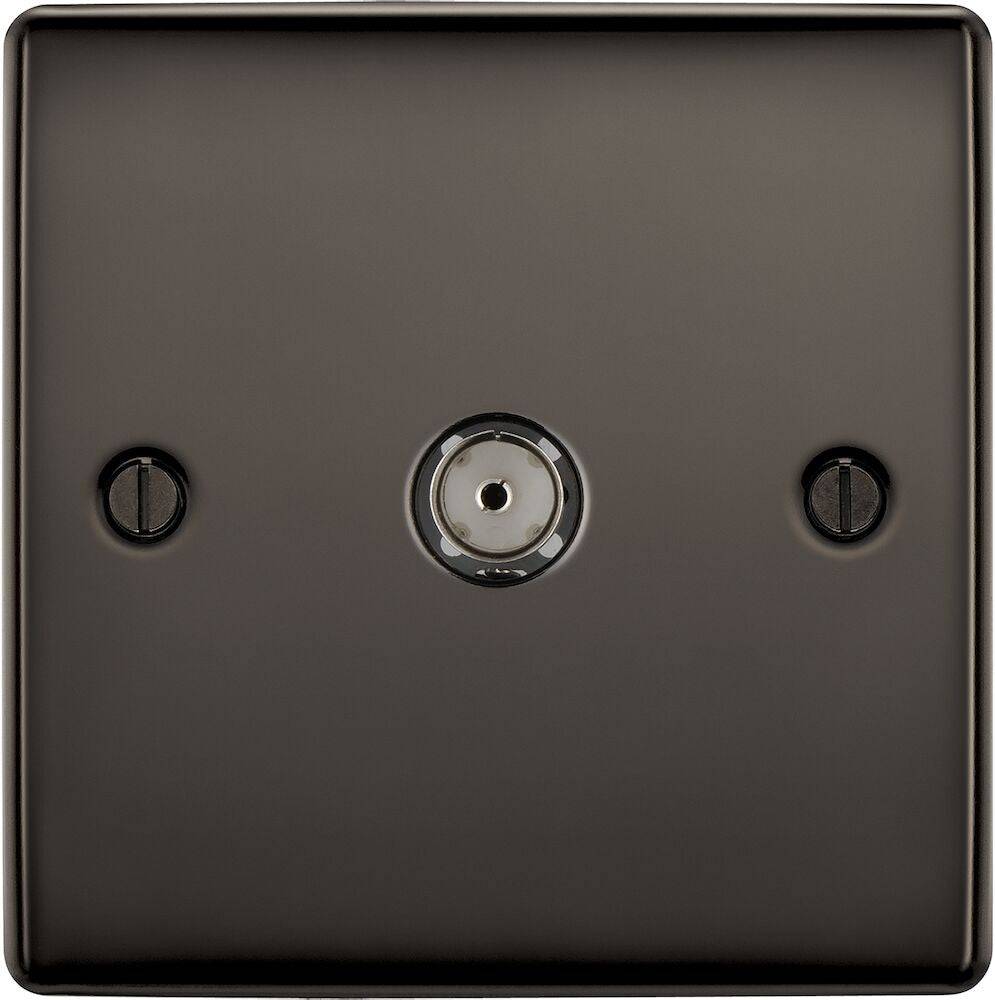 BG Nexus Metal Black Nickel Co-axial Socket NBN60 | RS Electrical Supplies