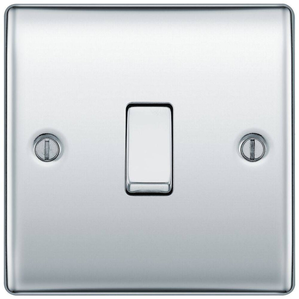 BG Nexus Metal Polished Chrome 1G 2W Light Switch NPC12 | RS Electrical ...