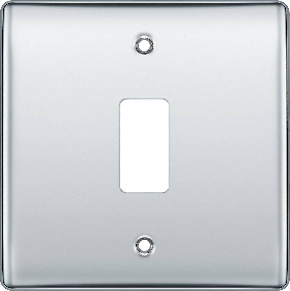 BG Nexus Metal Polished Chrome 1G Grid Plate RNPC1 | RS Electrical Supplies