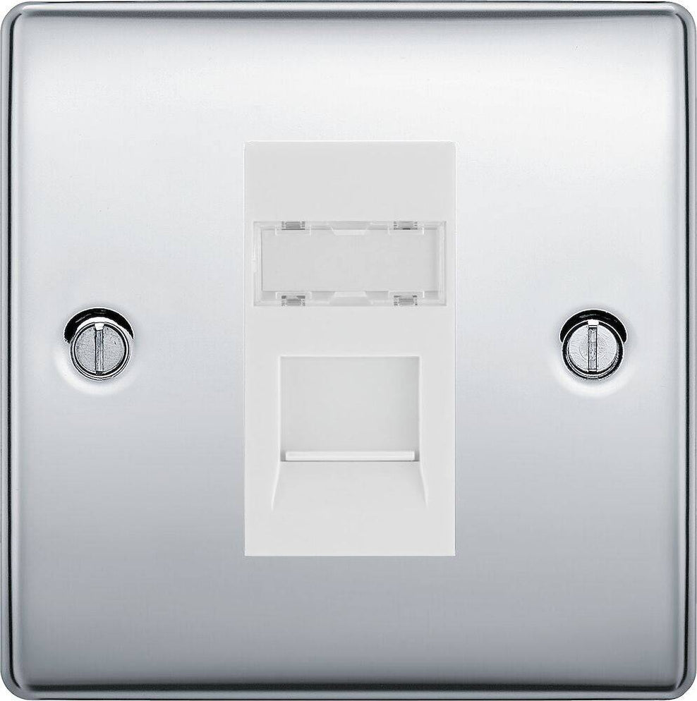 BG Nexus Metal Polished Chrome Cat5e Data Outlet NPCRJ451W | RS ...